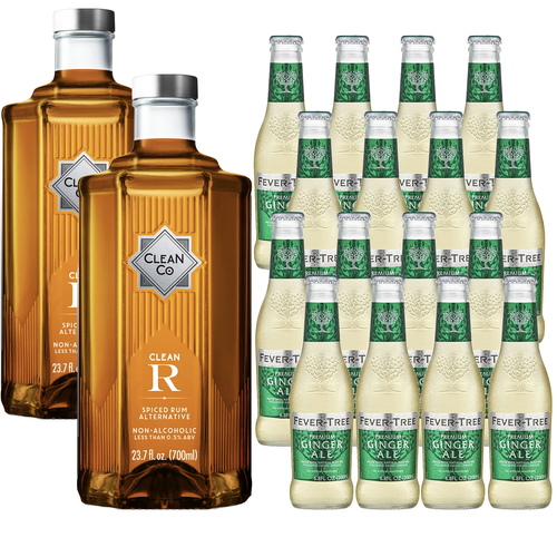 Clean Co Non-Alcoholic Rum 2 PK 700ml Bottle with 16 PK Ginger Ale ...