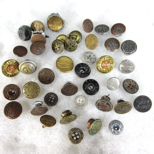 42 Antique to Vintage Workwear Clothing Shirt Overall Jeans Buttons ...