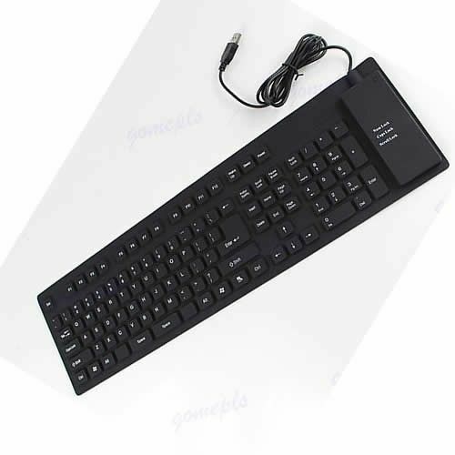 USA USB Silicone Rubber Waterproof 109 Keys Flexible Foldable Keyboard ...