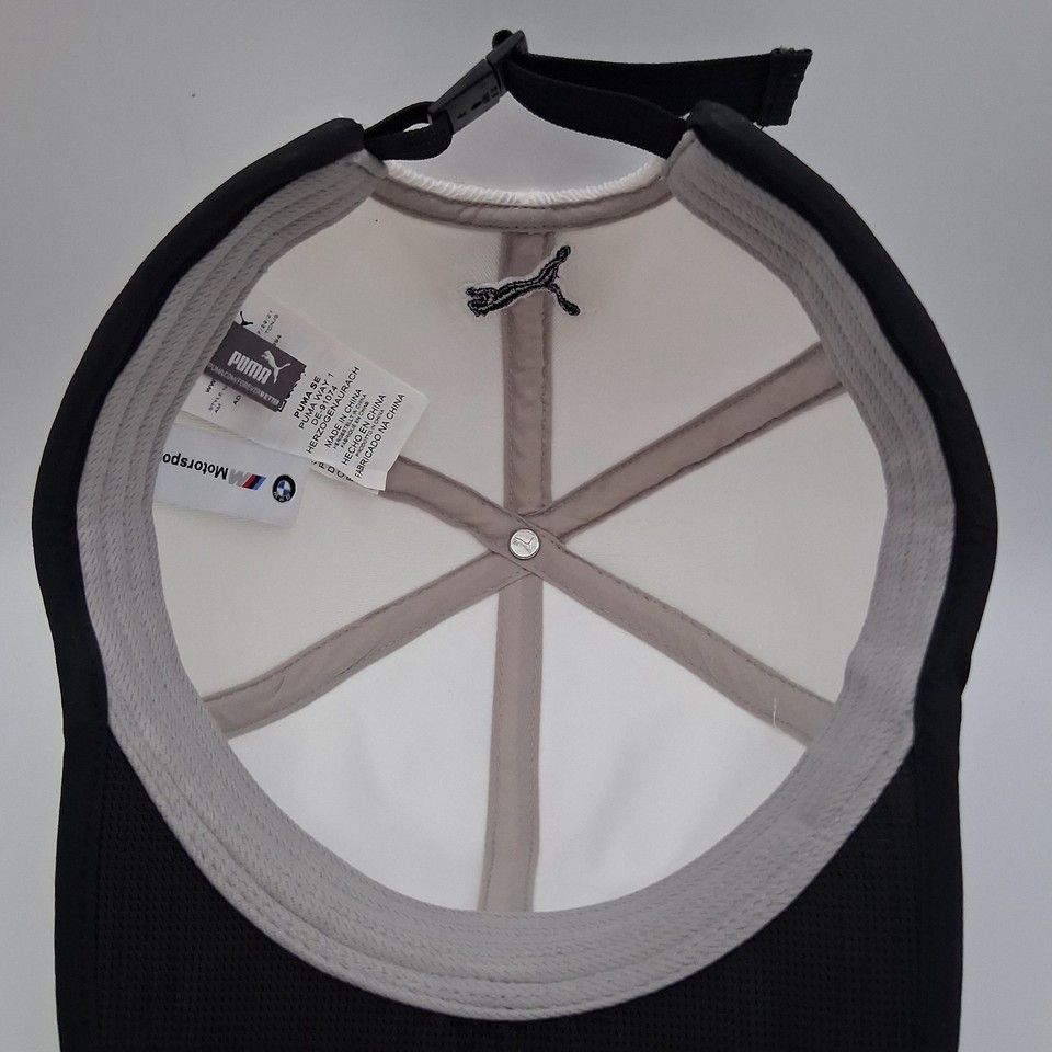 BMW M Motorsport Hat Cap Puma Strap Back White Black Flat Brim 3d ...