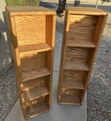 Vintage Oak Wood Rotating/Spinning CD Storage Tower Carousel Cabinet ...