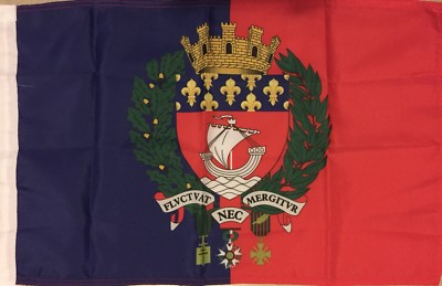 Drapeau Ville De Paris Avec Armes 100cm X 150 Cm Parisien | eBay