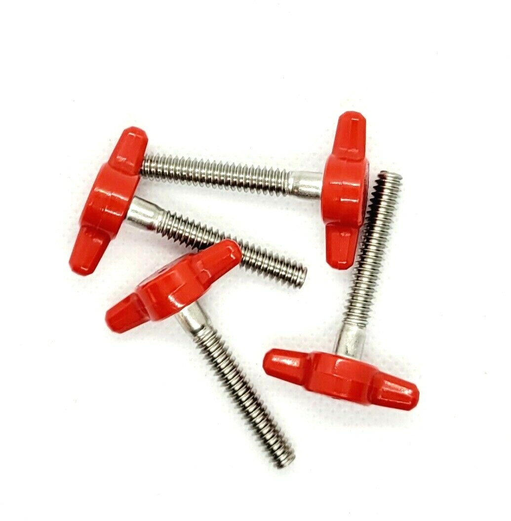 10-24 Thumb Screw T Bolts Red Butterfly Clamping Tee Wing Plastic Knob #10 SS | eBay