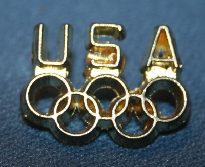 USA Olympics Lapel Hat Pin Rings Gold Tone 5/8" x 1/2" | eBay