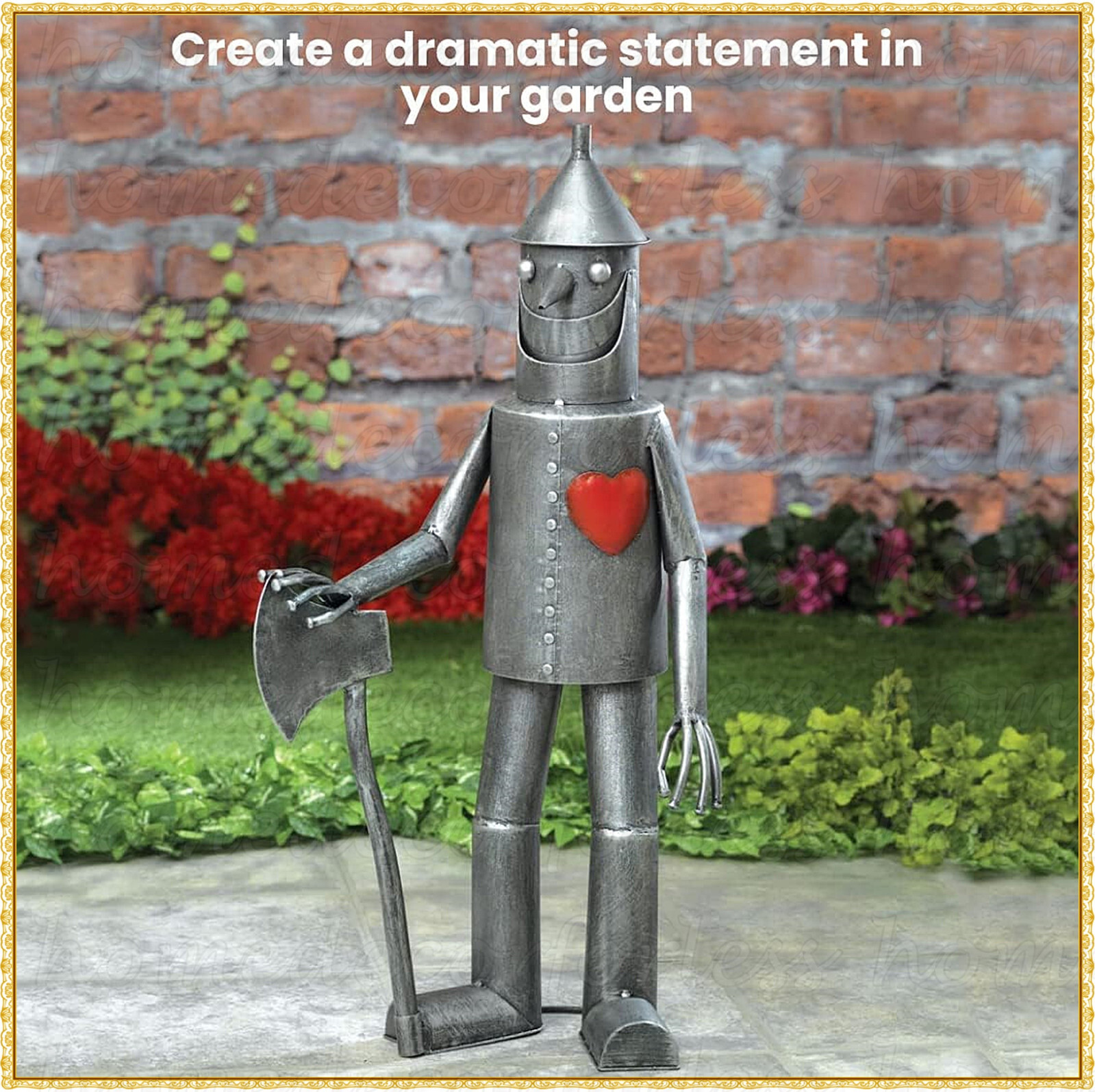 Wizard of Oz Tin Man with a Heart Woodsman Garden Statue Sculpture Lawn ...