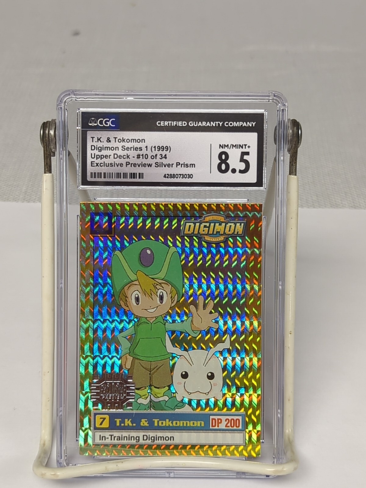 1999 Upper Deck Digimon Silver Prism T.K. & Tokomon Card #10 CGC 8.5 | eBay