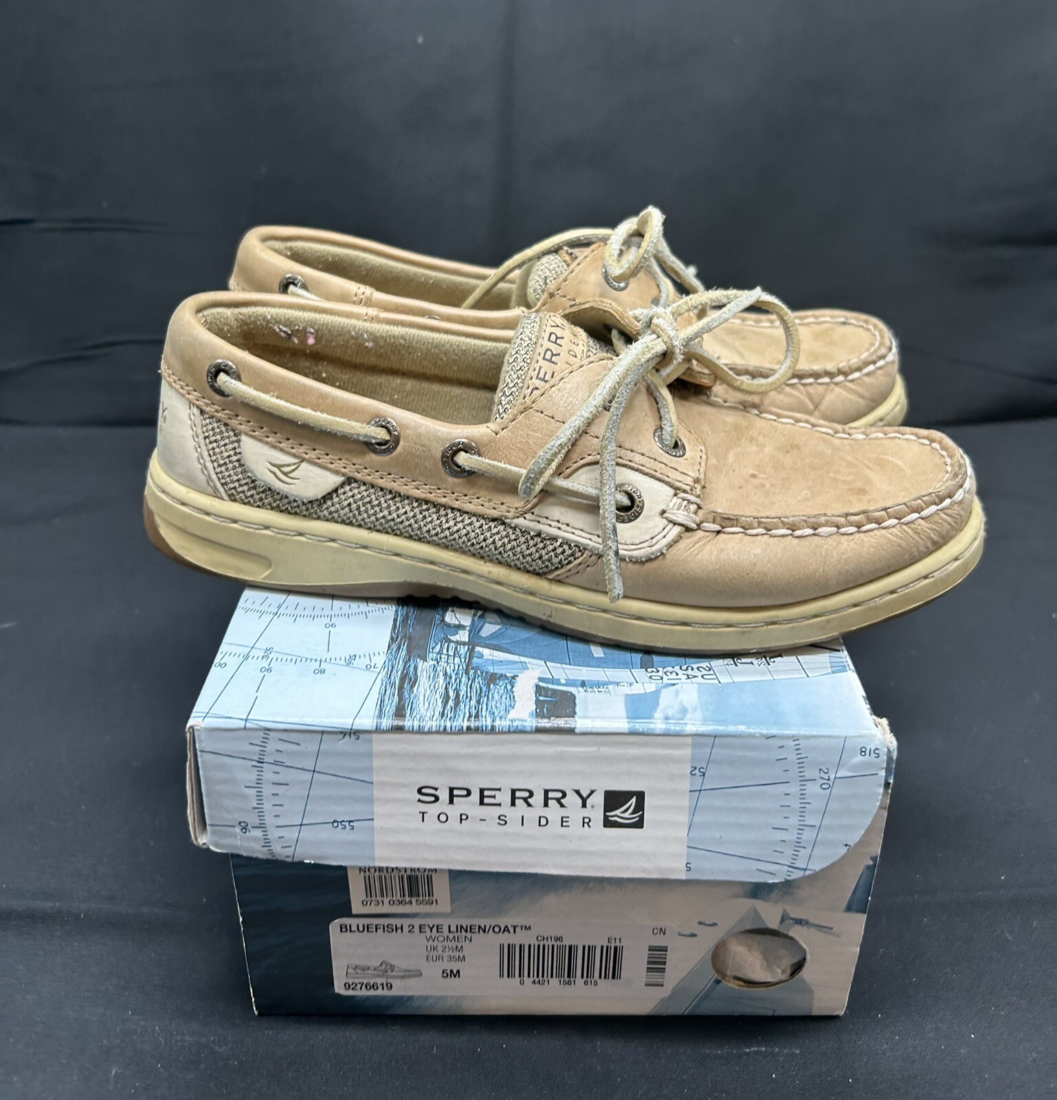 Womens Sperry Topsider Bluefish 2 Eye Line/Oat Boat S… - Gem