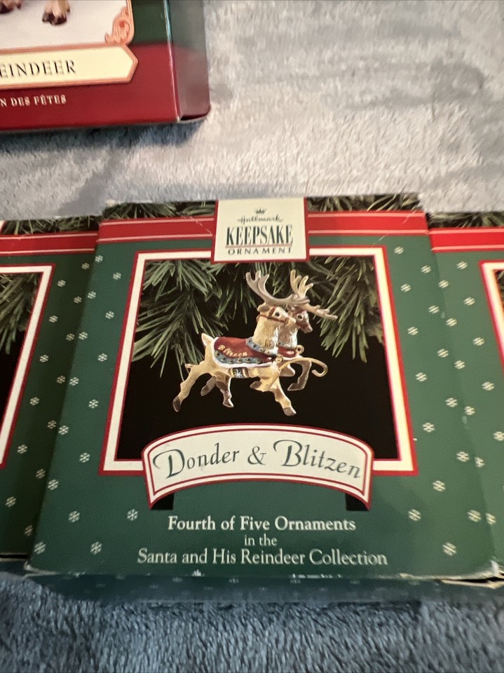 2001 Hallmark Keepsake Ready Reindeer Set Christmas Ornament NEW IN BOX ...