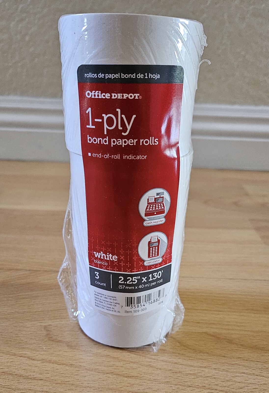 Office Depot 1-Ply Paper Rolls, 2.25inch by 130 feet Pack of 3 | eBay