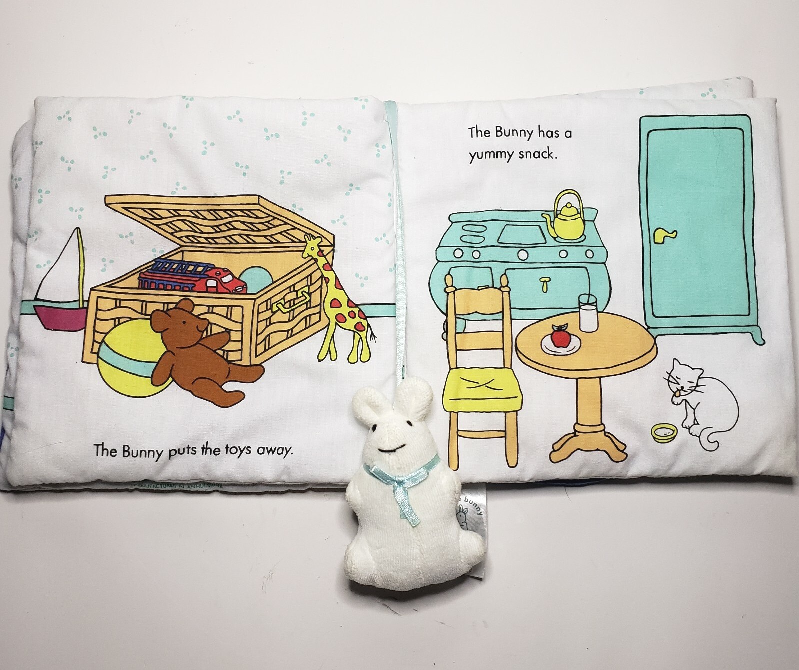 Pat The Bunny "Sleepy Bunny" Cloth Soft Plush Baby Book Interactive ...