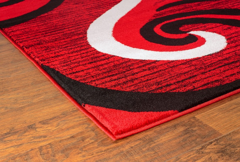 Glory Rugs Modern Area Rug 5x7 red Turquoise black Contemporary Rug ...