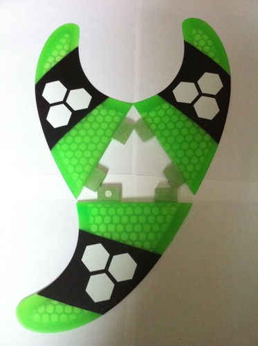 SURFBOARD FINS Honeycomb FCS Fit Surf Fin,G5/M5 Thruster Set Of 3 Green ...