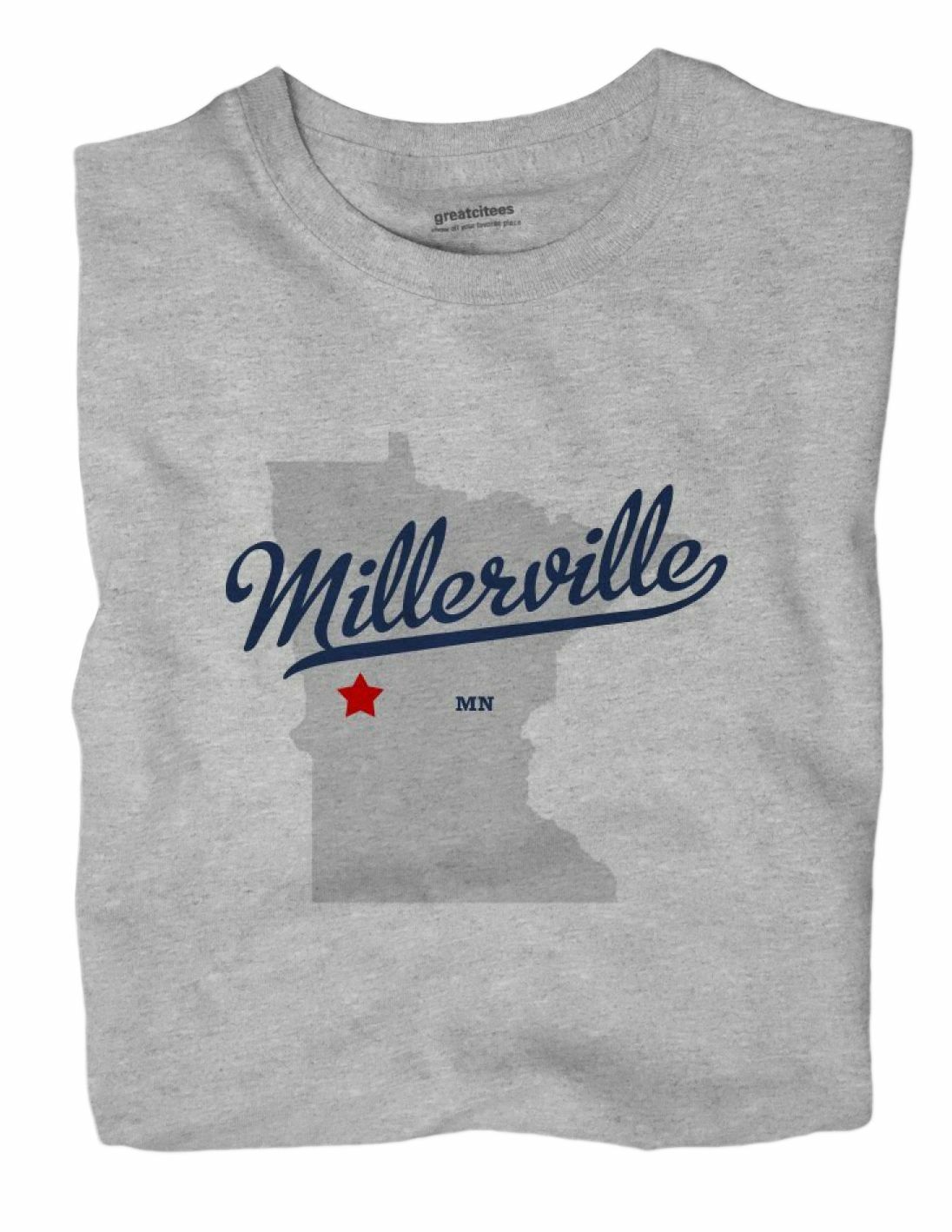 Millerville Minnesota MN Minn T-Shirt MAP | eBay