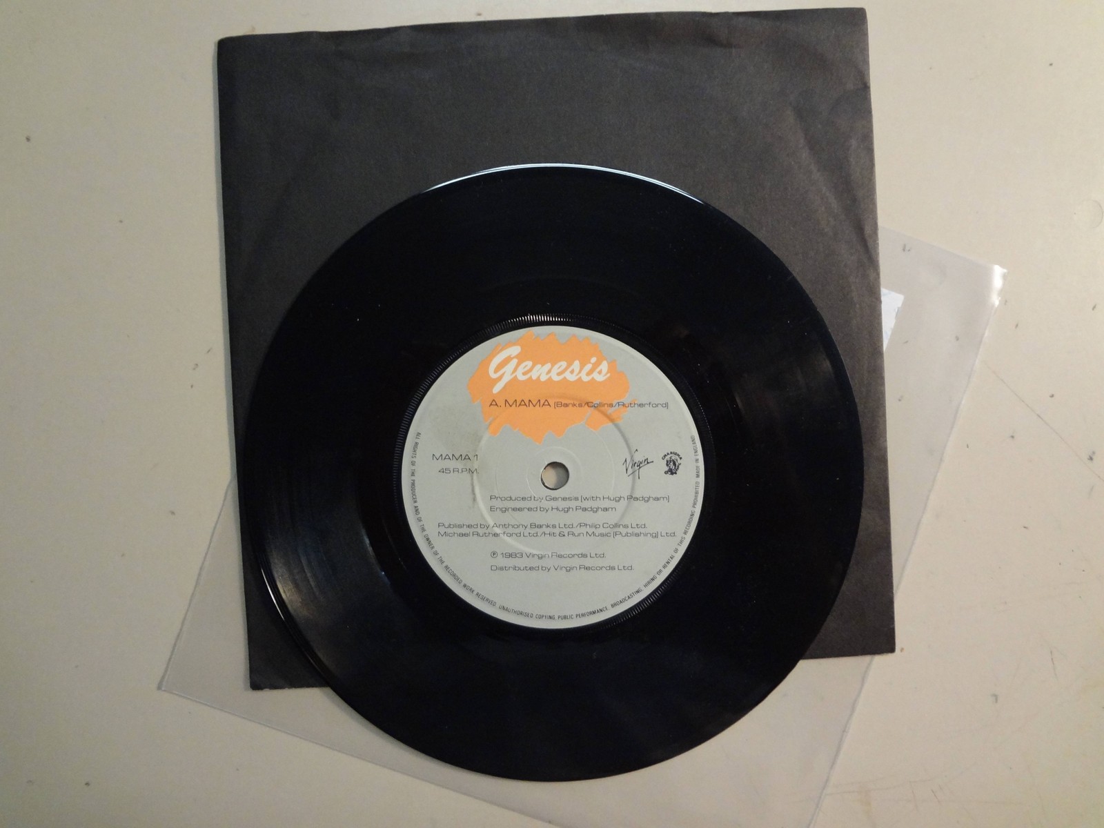 GENESIS: Mama 5:18- Same-U.K. 7" Vinyl 1983 Virgin Records Ltd. MAMA 1 ...