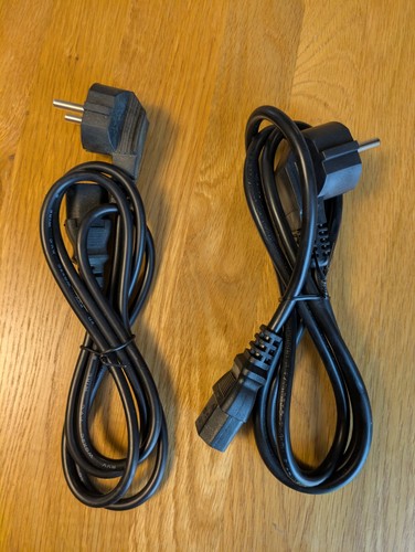 2 x 2 Pin Cable European Euro Mains Power Cord Plug IEC C13 Type F ...