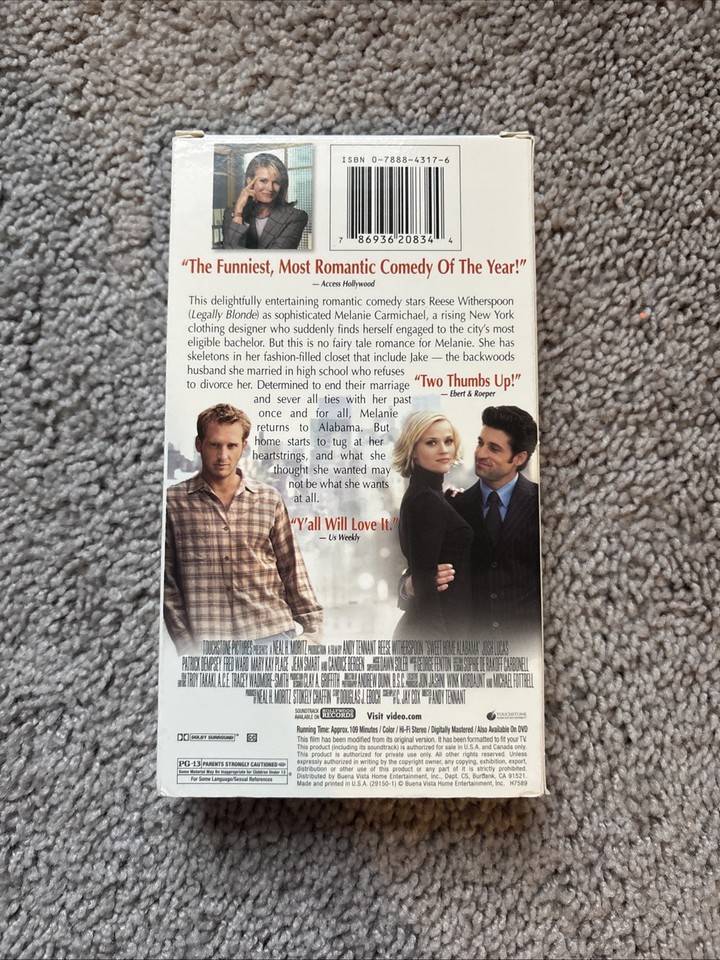 Sweet Home Alabama (VHS, 2003) Reese Witherspoon 786936208344| eBay