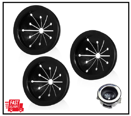 Garbage Disposal Splash Guard 3 Inch Rubber Drain Insert 3-Pack Black ...
