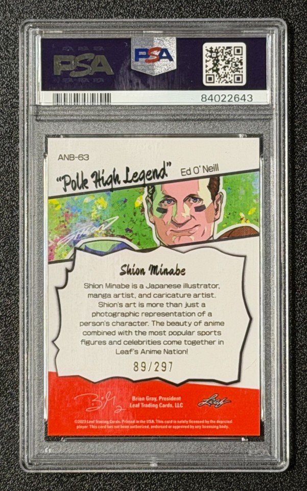 2023 Leaf Web Exclusives Ed O’Neill (Al Bundy) Anime Nation /297 - PSA ...