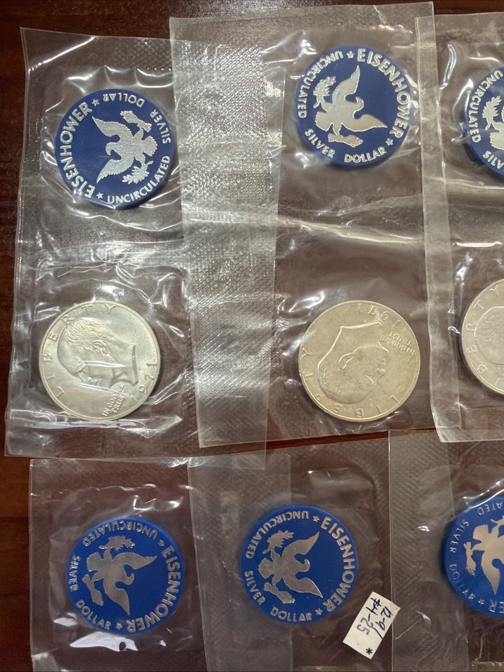 Lot of 10 1971 1972 1973 S Eisenhower 40% Silver Dollars Uncirculated ...