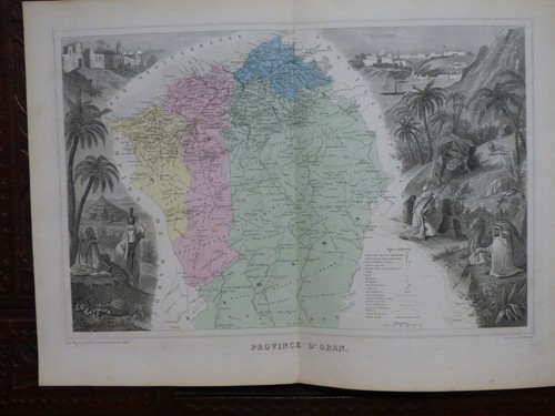 PROVINCE D'ORAN. CARTE 1877. ATLAS FRANCE & SES COLONIES. M. VUILLEMIN ...