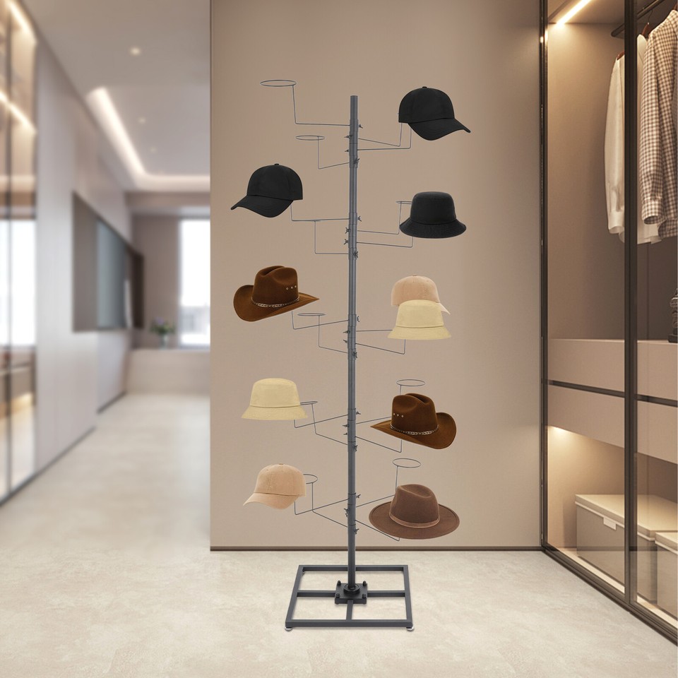 20 Hats Free Standing Hat Rack, Metal Hat Rack, Rotating Hat Display ...