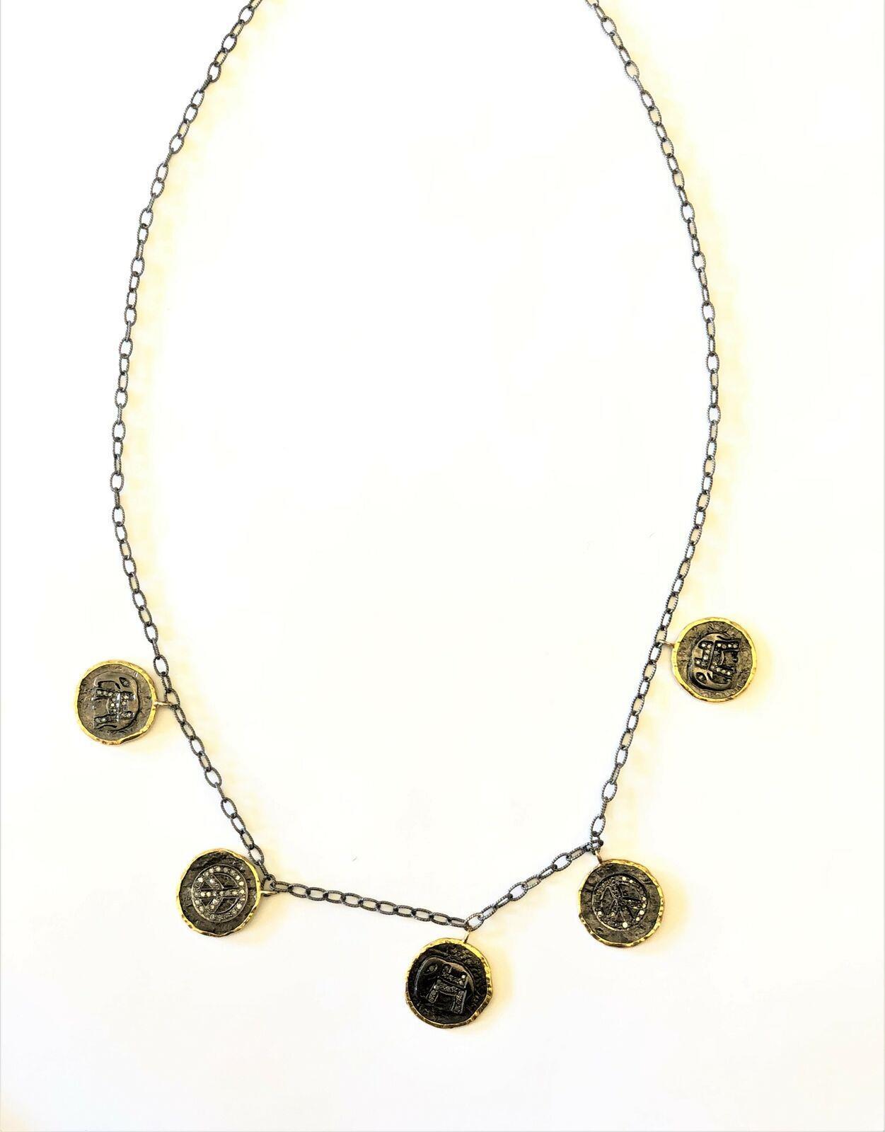 2.25ct Diamond Peace Elephant Locket Gold Plated Chain Necklace 925 ...