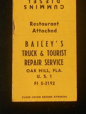 1950s Bailey's Truck & Tourist Repair Cummins Diesel Parts & Service ...
