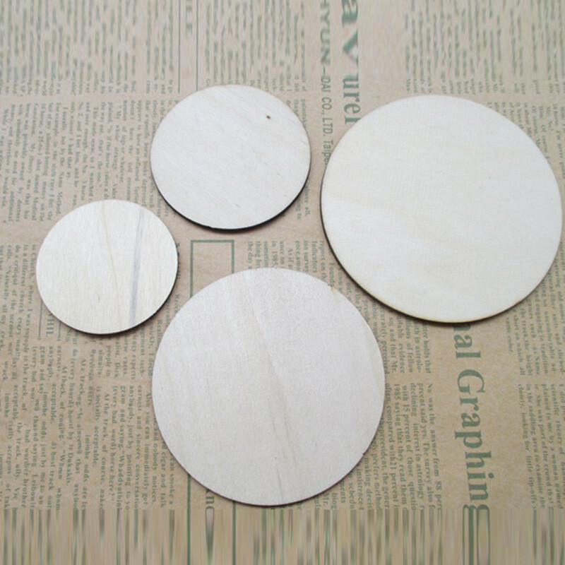 10Pack Unfinished Wooden Circle Wood Round Cutout Slices for DIY Craft ...