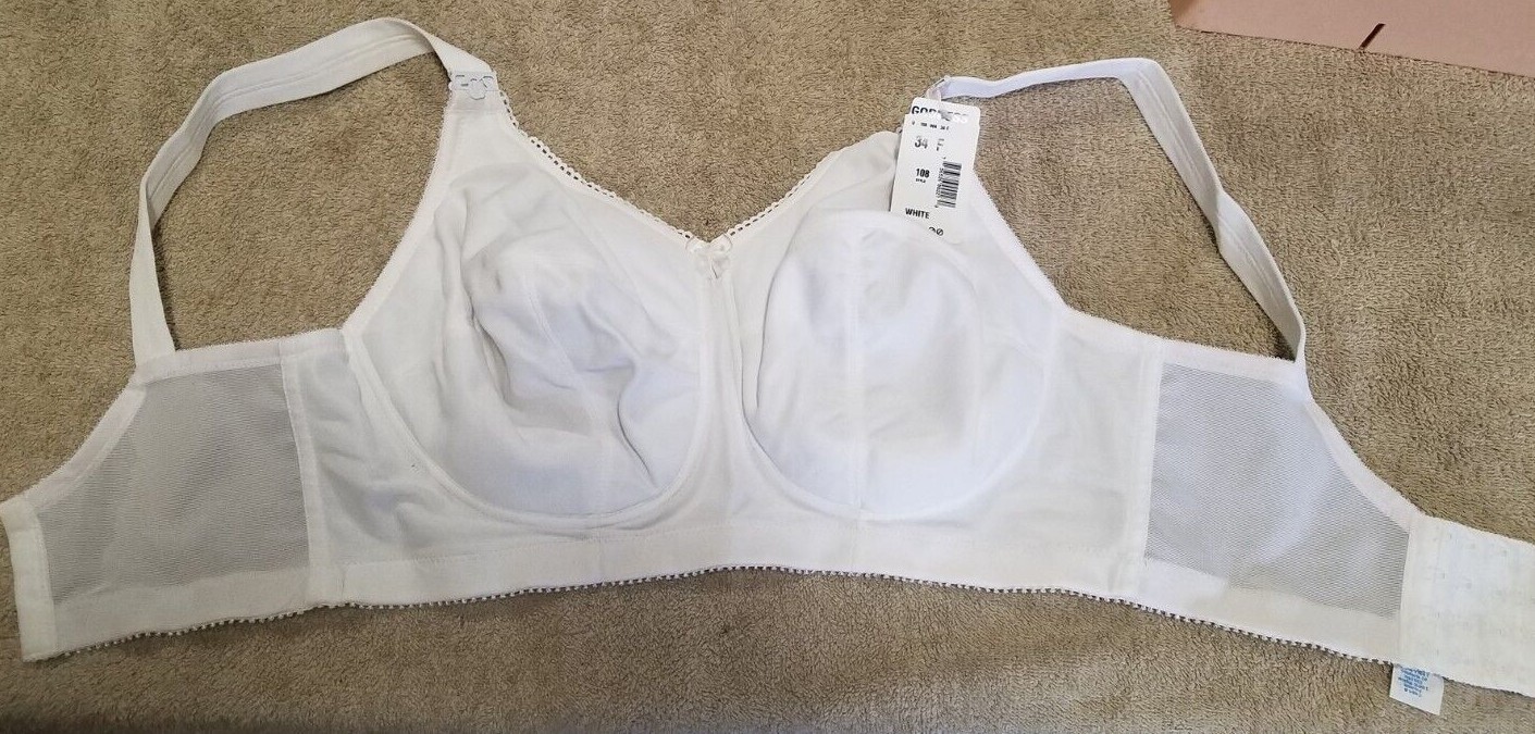 Vtg New NWT NOS Goddess Style 108 Bra Banded soft cup White Sizes E FF ...