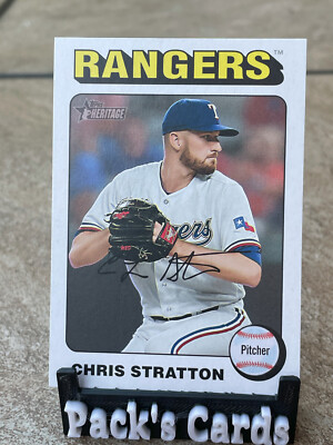 Chris Stratton Rangers 2024 Topps Heritage White Boarder SP #28 1:12 | eBay