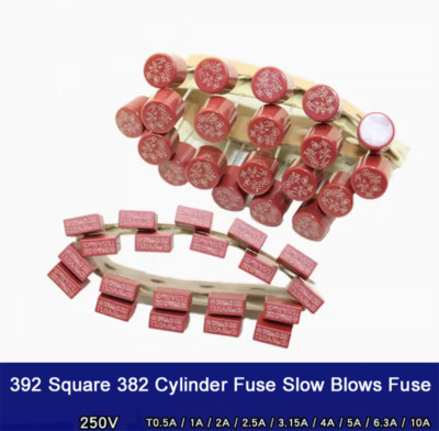 392 Square 382 Cylinder Fuse T0.5A 2.5A 3.15A 4A 6.3A 10A 250V Slow ...