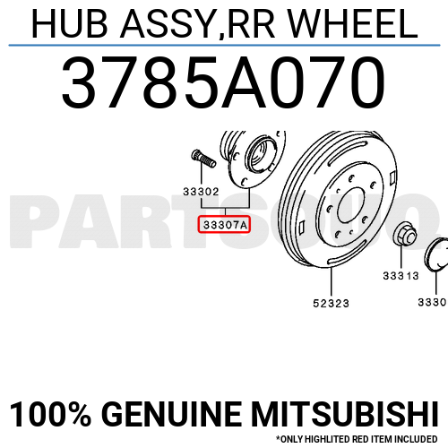 3785A070 Genuine Mitsubishi HUB ASSY RR WHEEL for sale online | eBay