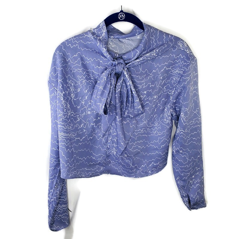 ASTR the Label Periwinkle Sketch Crop Long Sleeve Blouse Size XS | eBay