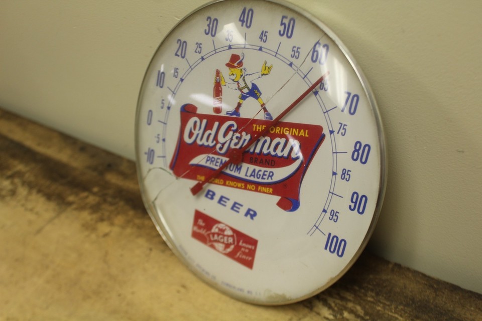 Original Old German Beer 10" Dial Thermometer Sign Glass Cover | eBay