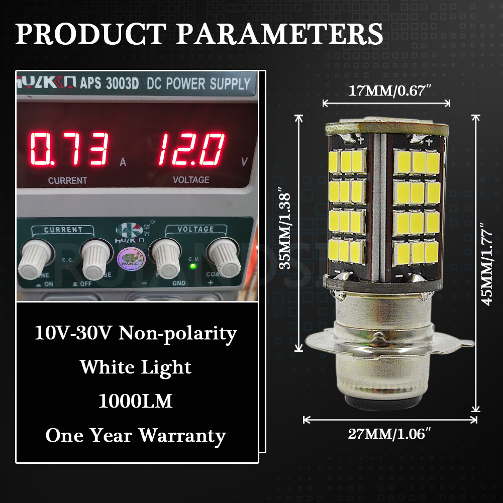2pcs Blanc P15D-25-3 2835 56 LED DC 10-30V Moto Phare Ampoule Avant ...