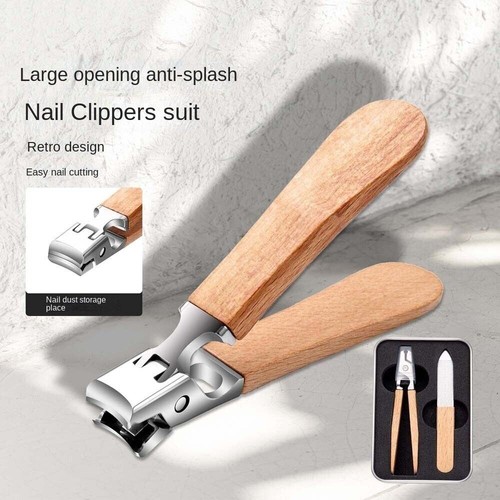 Stainless Steel Toenail Trimmer Wood Nail Clipper Portable Set | eBay