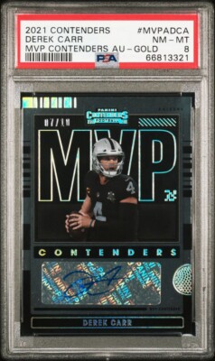 2021 DEREK CARR Contenders MVP Autograph GOLD 7/10 | eBay