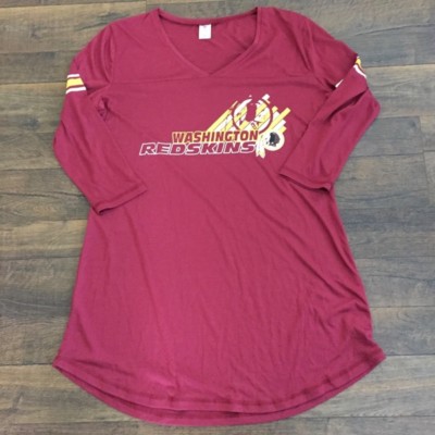 WOMEN'S WASHINGTON REDSKINS, poly baseball sleeve shirt , red, SMALL ...