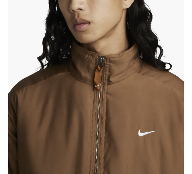 Adult Unisex L - NikeLab Solo Swoosh Satin Bomber Jacket Ale Brown ...