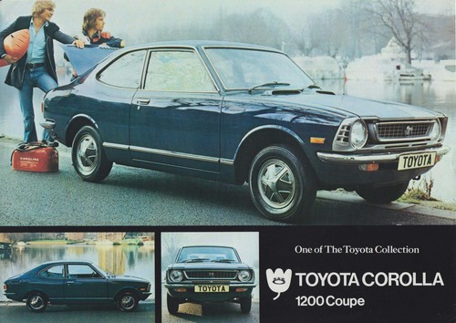 Toyota Corolla 1200 Coupe 1973 original UK Sales Brochure Single Sheet ...
