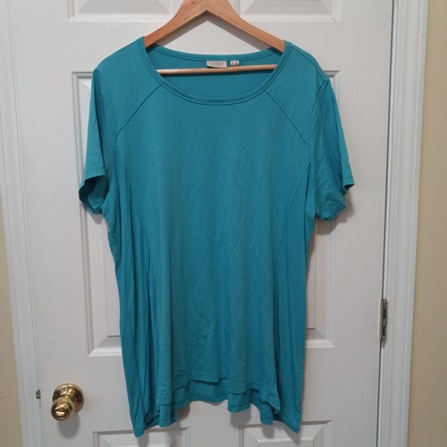 LOGO LORIG GOLDSTEIN Women's Blue Cotton Blend Tunic Casual Comfort ...