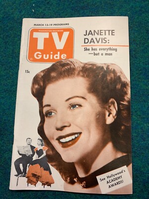 TV GUIDE MARCH 3-19 1953 JANETTE DAVIS NEW YORK REGION MARILYN MONROE ...