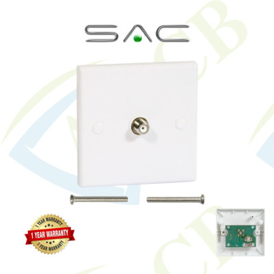 SAC Single F Type Wall Socket Faceplate Coaxial Satellite TV NTL SKY ...