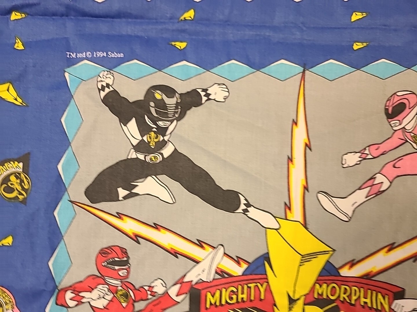 Vtg Mighty Morphin Power Rangers Saban Fabric 1994 Pillow Panels Lot Of ...