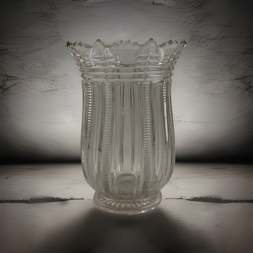 Antique EAPG Clear Glass Zippered Panel Spooner Celery Vase 6 Inches ...