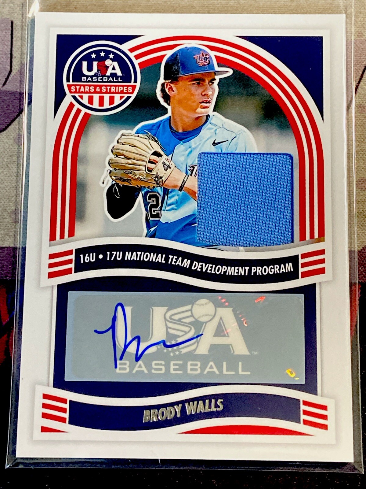 2024 Panini USA Baseball Stars & Stripes BRODY WALLS AUTO JERSEY/RELIC ...
