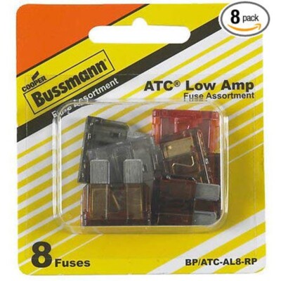 Bussmann Euro ATC Low Amp Blade Fuse Assortment Fast-Acting Color Coded ...