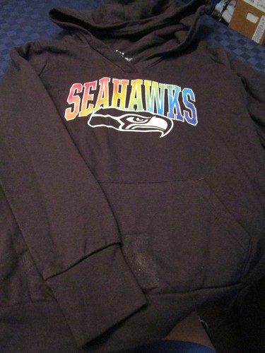 NEW NFL SEATTLE SEAHAWKS WOMEN V NECK RAINBOW LOGO HOODIE SWEATSHIRT ...