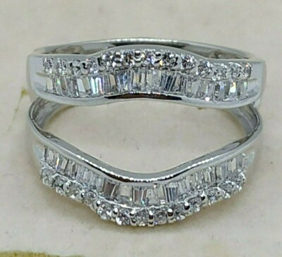 1.20Ct Simulated Diamond Solitaire Jacket Enhancer Wedding Wrap Ring ...
