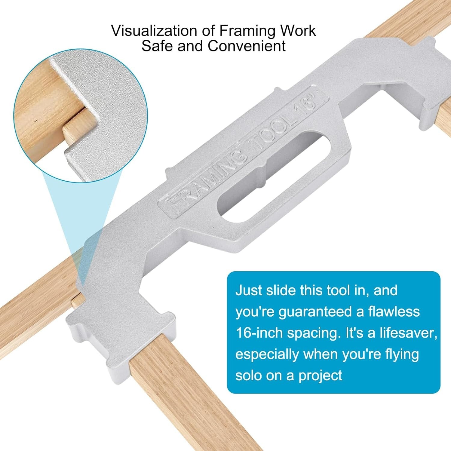 Framing Tools On-Center Framing Stud Layout Tool 100% Metal Cast 16inch ...
